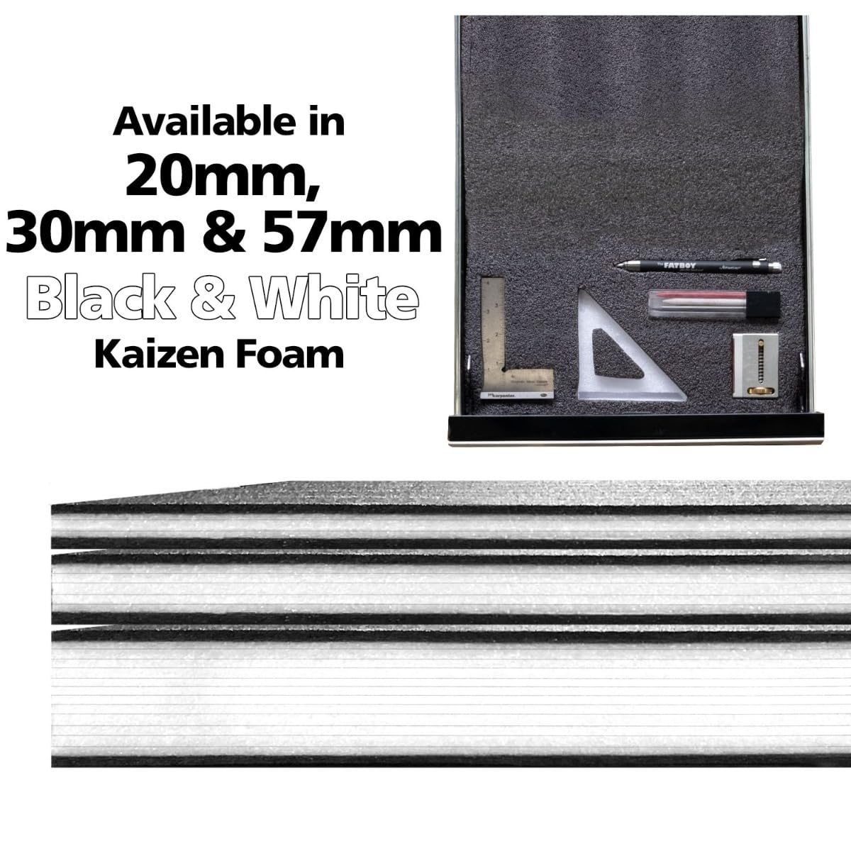 2-Pack Kaizen Foam Sheets (48"x24"x2.25") - Premium Tool Box Organizer ...